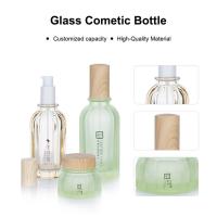 China 50g 130ml Pink Bottle Skin Care Bottle With Bamboo Lid 37mm for sale