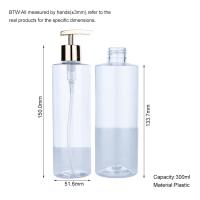 China 300ml Clear Makeup Remover Pump Bottle Plastic Bottle With Sprayer Golden Color for sale