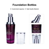 China 30ml Empty Foundation Bottle Anti Aging Facial Cream With Silver Lotion Pump for sale