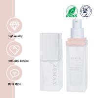 China 30ml Glass Transparent rectangular clear/Frosted bottle with Pink cap for empty Foundation Bottle for sale