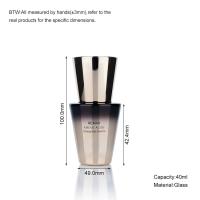 China 40ml Funnel Shaped Empty Foundation Bottle With Luxurious Black And Gold Gradient for sale