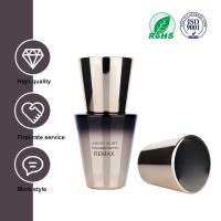 China 40ml Funnel Shaped Empty Foundation Bottle With Luxurious Black And Gold Gradient for sale