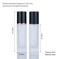 China 30ml Empty Foundation Bottle Simplicity Redefined Frosted Glass With Black Plastic Cap for sale