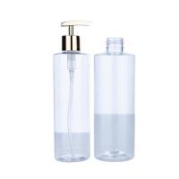 China 300ml Clear Makeup Remover Pump Bottle Plastic Bottle With Sprayer Golden Color for sale