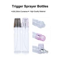 China 200/250ml Plastic Transparent Clear Cylindrical Bottle With White/Black/Yellow/Pink Lid For Empty Trigger Sprayer Bottle for sale