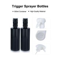 China 500ml Plastic Transparent/Black/White Clear Cylindrical Bottle With White/Black Spray For Empty Trigger Sprayer Bottle for sale