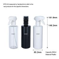 China 500ml Plastic Transparent/Black/White Clear Cylindrical Bottle With White/Black Spray For Empty Trigger Sprayer Bottle for sale
