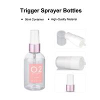 China 90ml Plastic Transparent Clear Cylindrical Bottle With White/Black/Pink Lid For Empty Trigger Sprayer Bottle for sale
