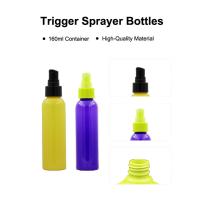 China 160ml Opaque Plastic Yellow Spray Bottle Purple With Black Yellow Spray Heads for sale