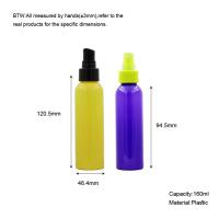 China 160ml Opaque Plastic Yellow Spray Bottle Purple With Black Yellow Spray Heads for sale