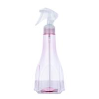China 250ml Plastic Transparent Pink Clear Cylindrical Bottle With White Spray For Empty Trigger Sprayer Bottle for sale