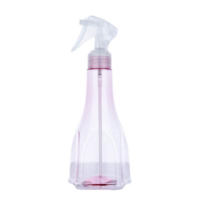 China 250ml Plastic Transparent Pink Clear Cylindrical Bottle With White Spray For Empty Trigger Sprayer Bottle for sale