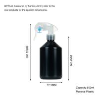 China Plastic 500ml Black Trigger Sprayer Bottles With Transparent Pistol Grip Spray Heads for sale