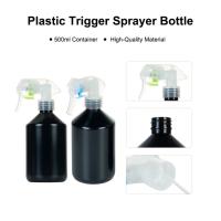 China Plastic 500ml Black Trigger Sprayer Bottles With Transparent Pistol Grip Spray Heads for sale