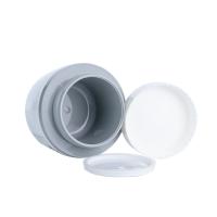 China 50g Oval Shape White Smooth Plastic Bottle With White Lid For Empty Cream Jar for sale