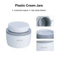 China 50g Oval Shape White Smooth Plastic Bottle With White Lid For Empty Cream Jar for sale
