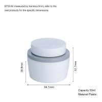 China 50g Oval Shape White Smooth Plastic Bottle With White Lid For Empty Cream Jar for sale