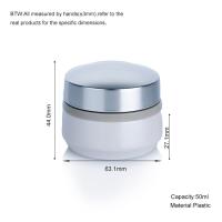 China 50ml White Opaque Plastic Cream Glass Bottle Jars With Silver Lids for sale