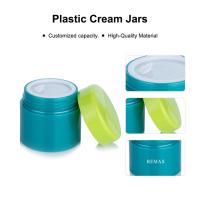 China 40ml Blue Opaque Plastic Empty Cream Jar With Silver White Green Lids for sale