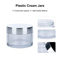 China 100g Transparent Empty Cream Jar With Silver Lid For Skincare Products for sale