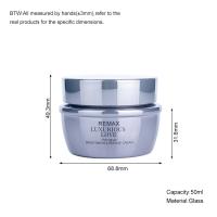 China 50ml Glossy Gray Glass Empty Cream Jar Glass Beauty Jars With Gray Lid for sale