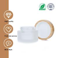 China 50g Glass Jar With Bamboo Lid 61.3MM for sale