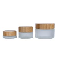 China 50g Glass Jar With Bamboo Lid 61.3MM for sale