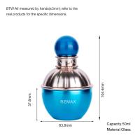 China 50ml Cylindrical Blue Frosted Glass Bottle With Golden Lid For Empty Cream Jar for sale