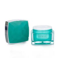China 15g 40g Empty Cream Jar Square Plastic Double Layer Clear Plastic Jars With Lids for sale