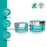 China 15g 40g Empty Cream Jar Square Plastic Double Layer Clear Plastic Jars With Lids for sale