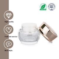 China 35g Clear Glass Empty Cream Jar Double Wall Cosmetic Jars For Skincare Cosmetics for sale