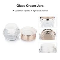 China 35g Clear Glass Empty Cream Jar Double Wall Cosmetic Jars For Skincare Cosmetics for sale