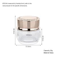 China 35g Clear Glass Empty Cream Jar Double Wall Cosmetic Jars For Skincare Cosmetics for sale