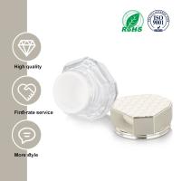 China 35g Transparent Glass Bottle Empty Cosmetic Containers With Gold Honeycomb Lid for sale