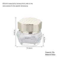 China 35g Transparent Glass Bottle Empty Cosmetic Containers With Gold Honeycomb Lid for sale
