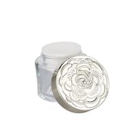 China 35g Oval Shape Transparent Clear Plastic Bottle With Silver Lid For Empty Cream Jar for sale
