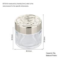 China 35g Oval Shape Transparent Clear Plastic Bottle With Silver Lid For Empty Cream Jar for sale