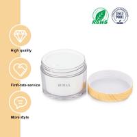 China 100g Cylindrical Transparent Clear Plastic Bottle With Bamboo Lid For Empty Cream Jar for sale