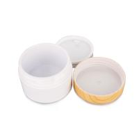 China 120ml cylindrical white Smooth Plastic Bottle With bamboo Lid For Empty Cream Jar for sale