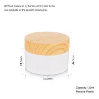 China 120ml cylindrical white Smooth Plastic Bottle With bamboo Lid For Empty Cream Jar for sale