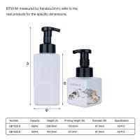 China 300/500ml Plastic white rectangle smooth bottle with black pump for Foam Pump Bottle for sale