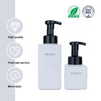 China 300/500ml Plastic white rectangle smooth bottle with black pump for Foam Pump Bottle for sale