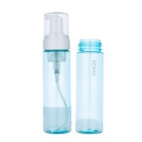 China 200/350ml Plastic White/Transparent/Blue Cylindrical Smooth Bottle With Pink/White Pump For Foam Pump Bottle for sale
