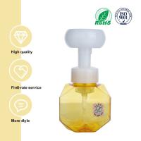 China 200ml Plastic Pink/Green/Yellow/Blue Rhombus Clear Bottle With White Pump For Foam Pump Bottle for sale