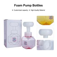 China 200ml Plastic Pink/Green/Yellow/Blue Rhombus Clear Bottle With White Pump For Foam Pump Bottle for sale