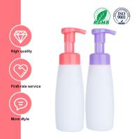 China 300ml White Plastic Empty Foaming Pump Bottle With Pink Head Smooth for sale