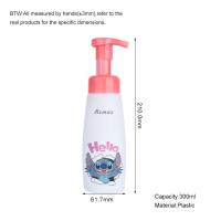 China 300ml White Plastic Empty Foaming Pump Bottle With Pink Head Smooth for sale