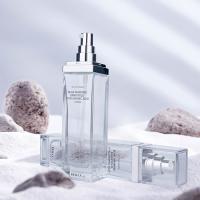 China 100ml 120ml Square Transparent Lotion Bottles Small Glass Containers For Cosmetics for sale