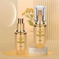 China 40ml Golden Cylinder Spray Bottle Glass Skincare Packaging For Cosmetic for sale