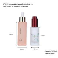 China 50ml White/Pink Cylindrical Frosted Glass Bottle With Silver/Red Dropper For Empty Dropper Bottle for sale